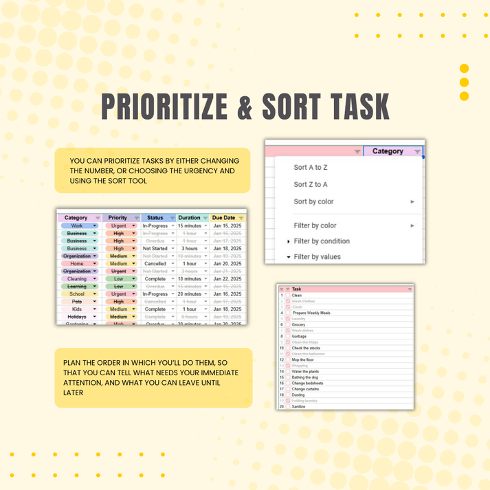 To-Do List Planner Google Sheets | Digital Planner with Resell Rights ...